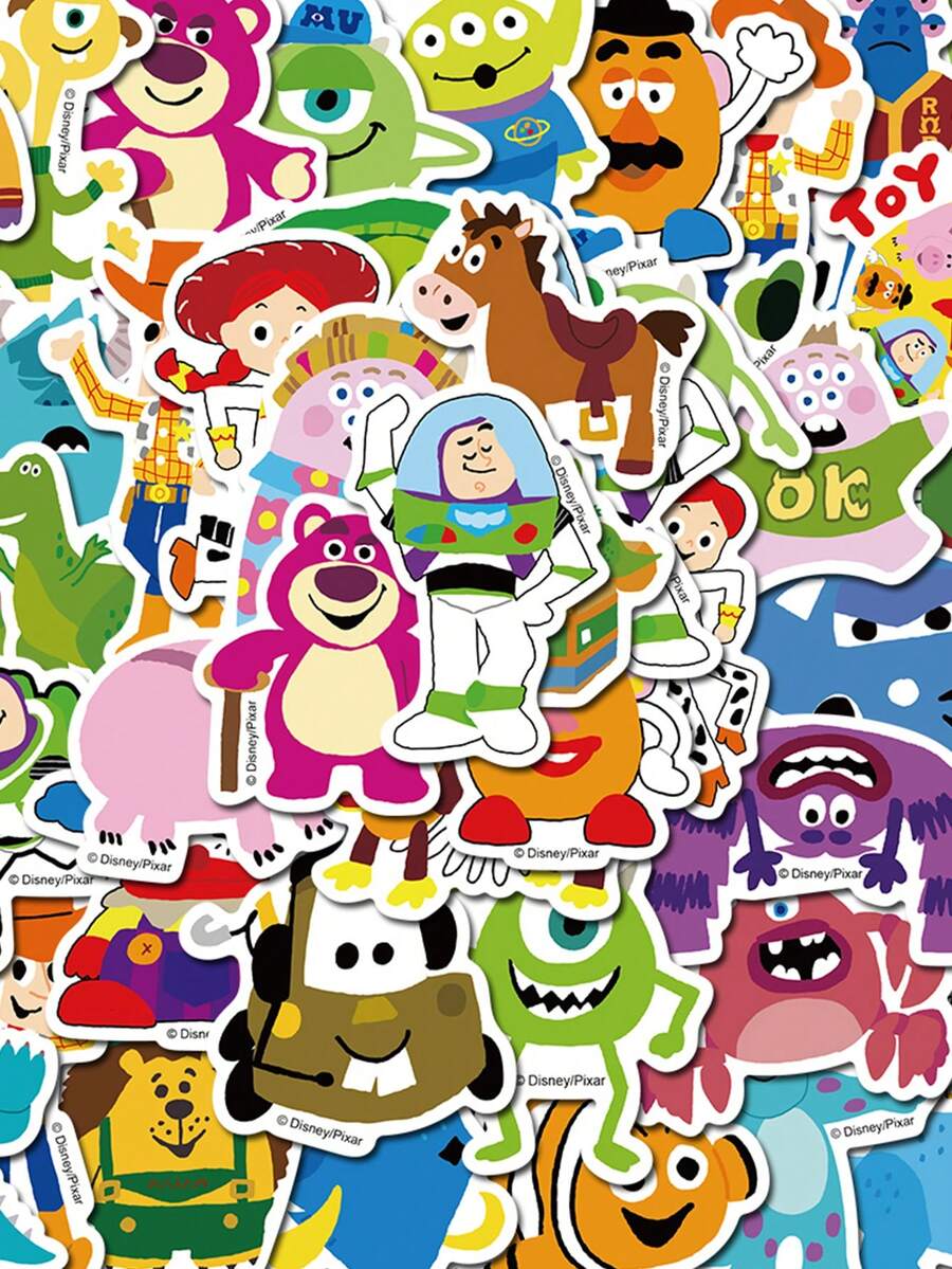 50pcs Pixar Animation Toy Story Cartoon Stickers Self-Adhesive Stickers ...