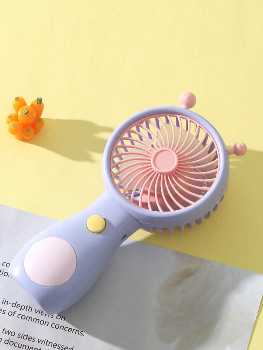 1pc Purple Usb Chargeable Portable Mini Fan, Cute Cartoon Snail ...