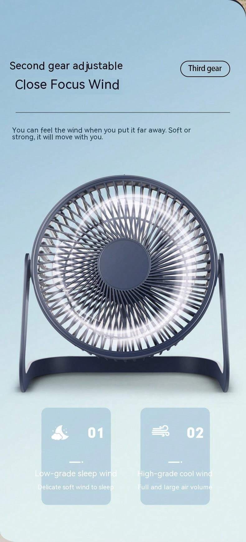 5" USB Mini Elektrischer Lüfter Desktop Leiser Lüfter mit Langer ...