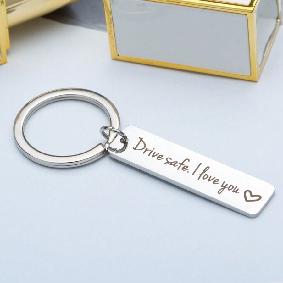 Drive Safe Keychain, I Love You Keychain Cute Stainless Steel Key Chain ...