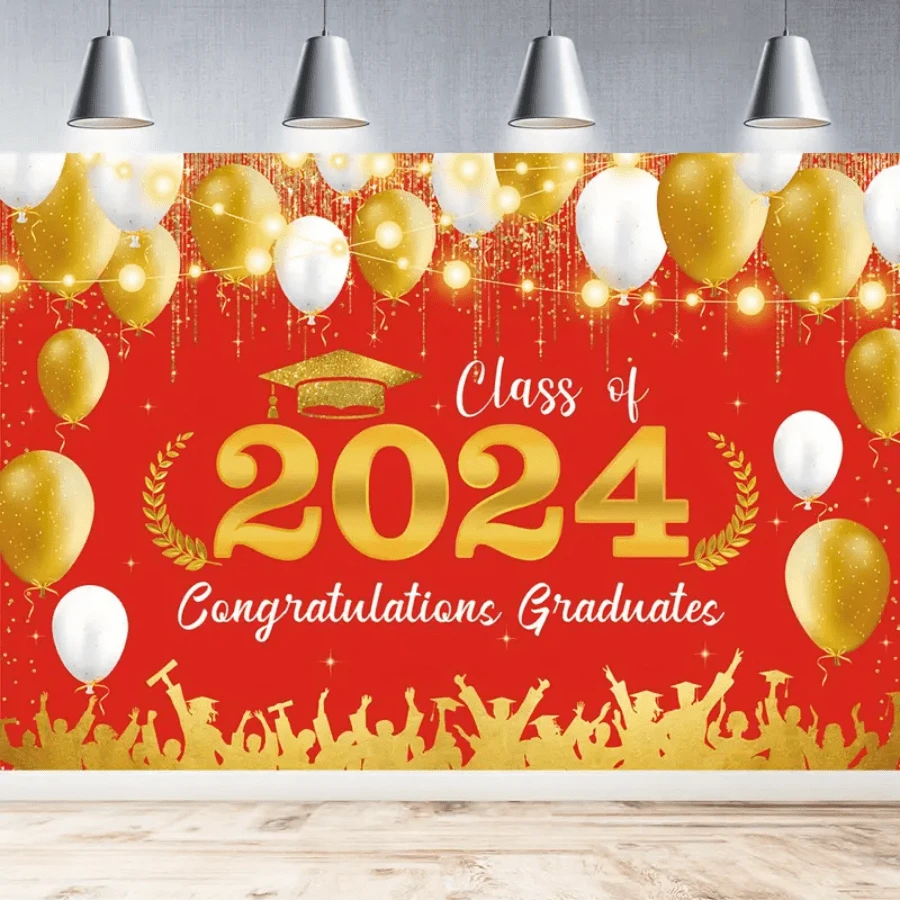 1Pc, Graduation Season Decorative Background 2024 Congratulatory ...