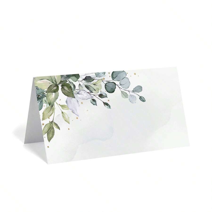 50 Pack Greenery Watercolor Place Cards For Wedding Or Party, Seating ...