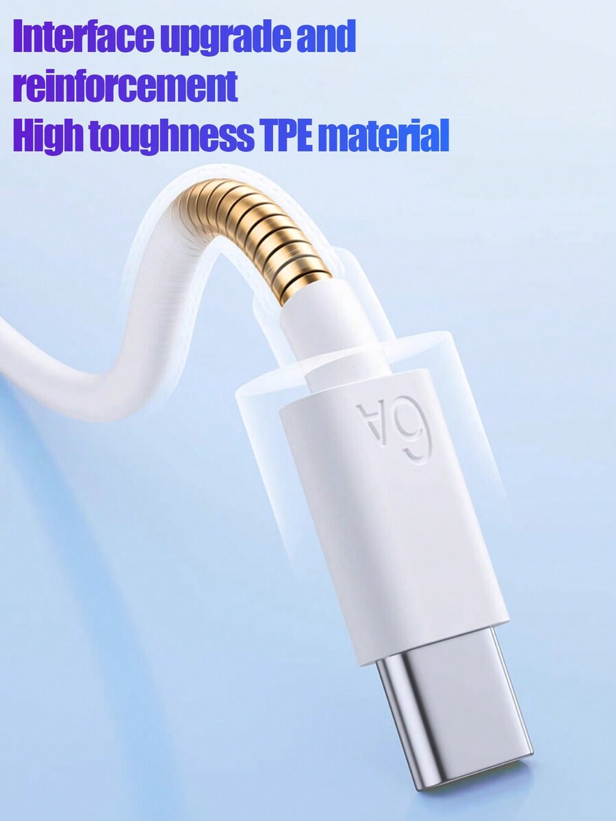 1pc Upgraded High Current Lightning Fast Charging 1m Type-C Data Cable ...