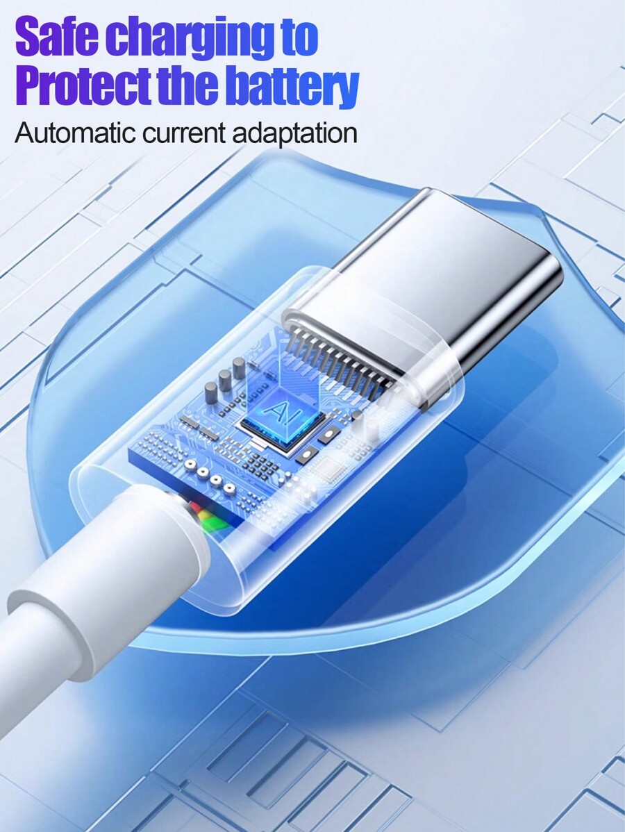 1pc Upgraded High Current Lightning Fast Charging 1m Type-C Data Cable ...
