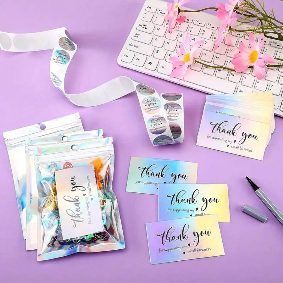 570 Pieces/Set, Thank You Card And Sticker Set, 50 Thank You Business ...