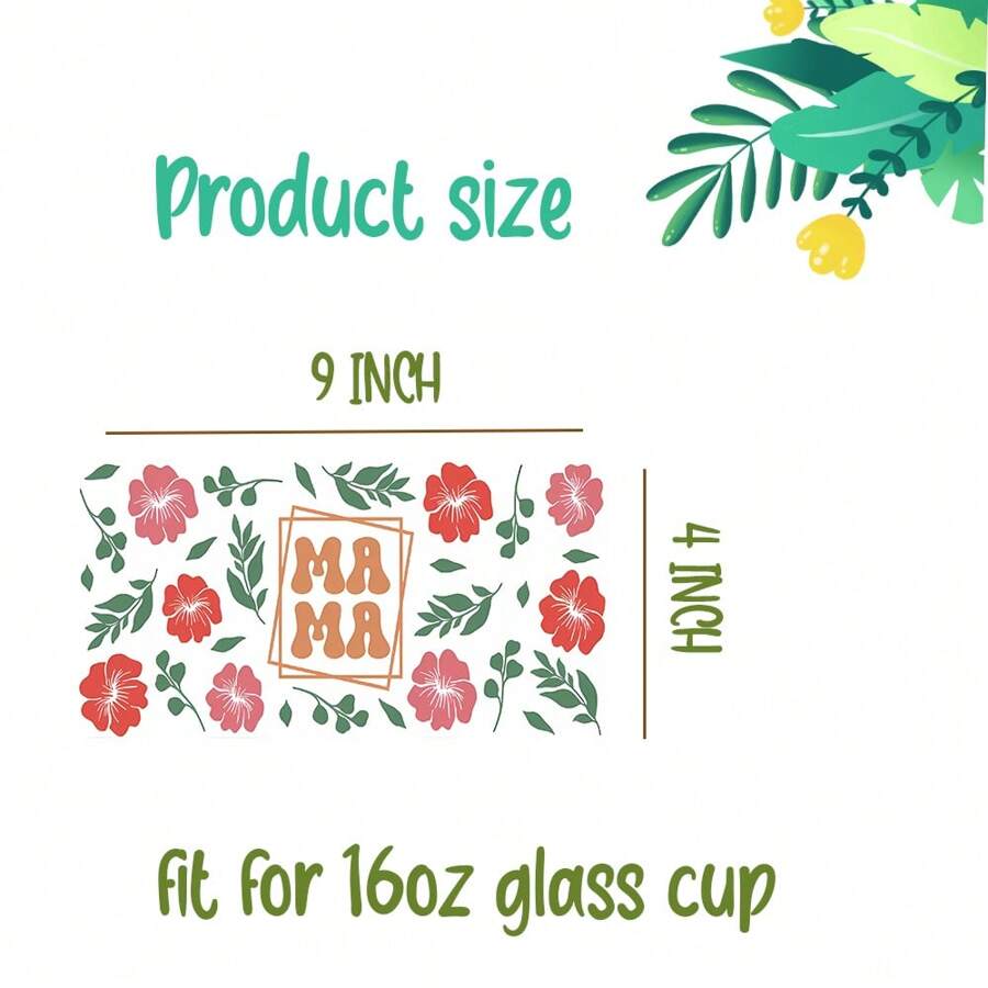 8 Sheets Mom UV DTF Transfer Cup Wraps For Glass Mother's Day UV DTF ...