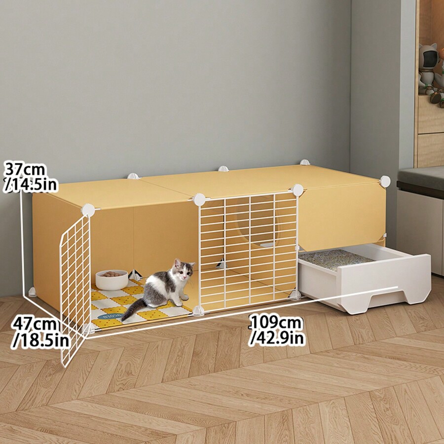Cat Cage Home Indoor Super Large Free Space Cat Nest With Toilet