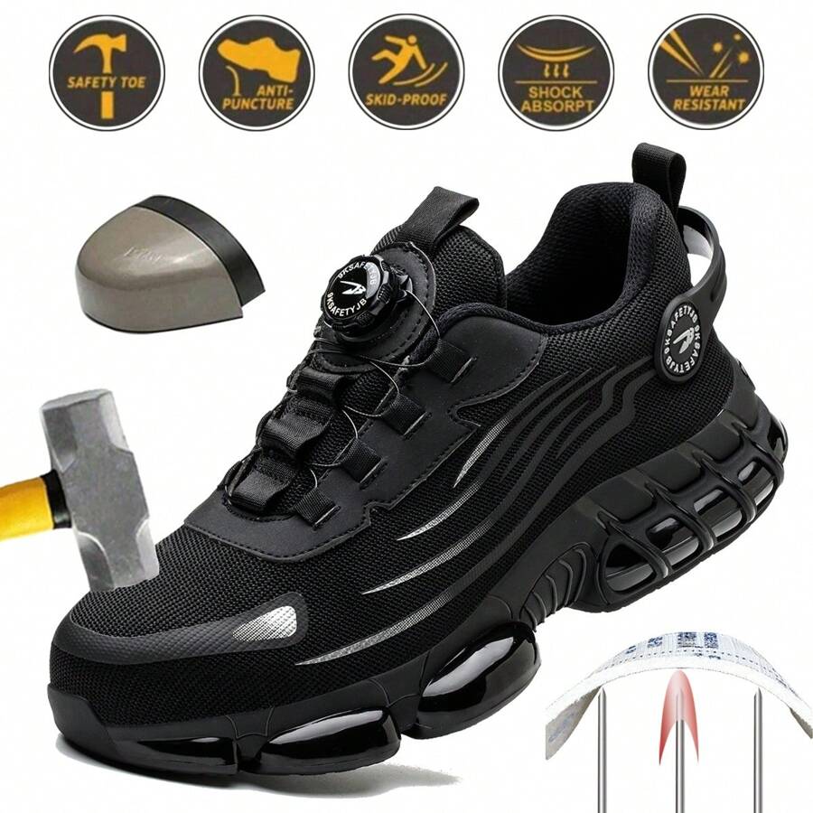 Fashionable Rotating Button Safety Shoes Unisex Anti-Smash And Anti ...