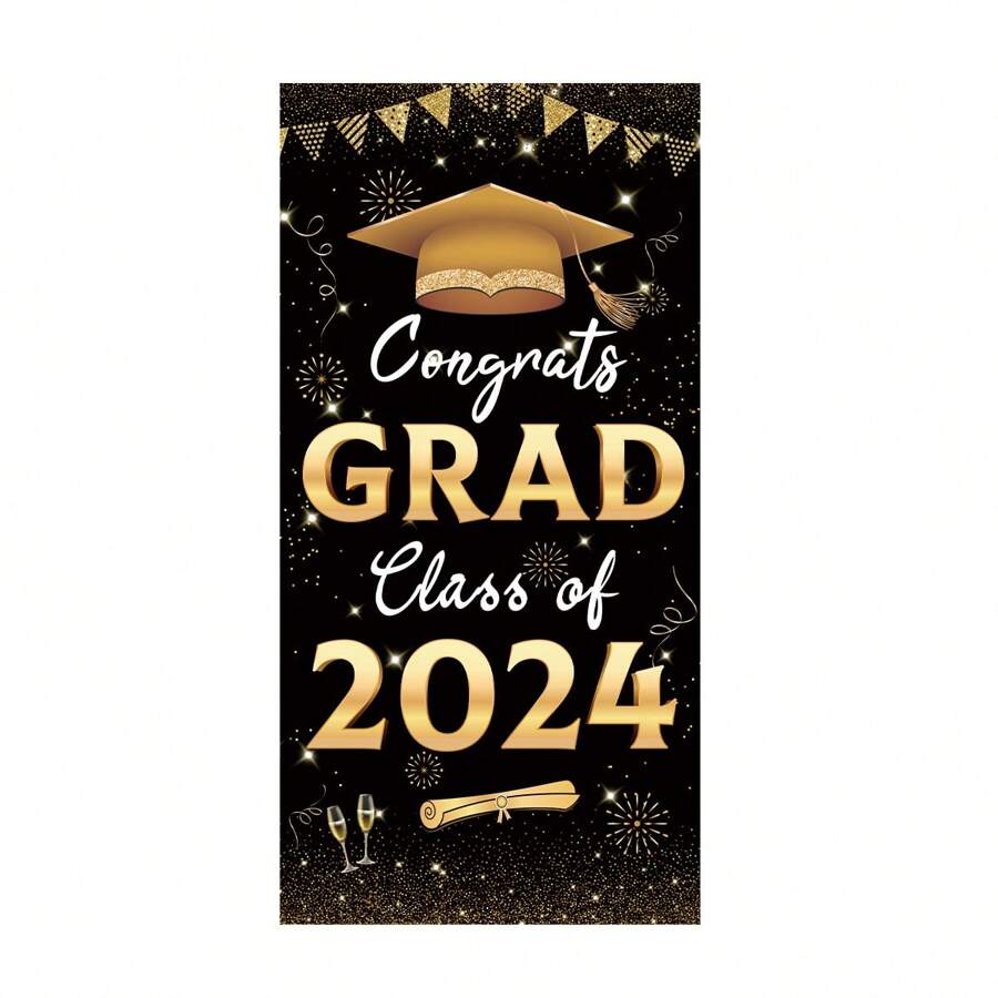 2024 Graduation Themed Vertical Flag - 1pc Congrats Grad. Perfect For ...