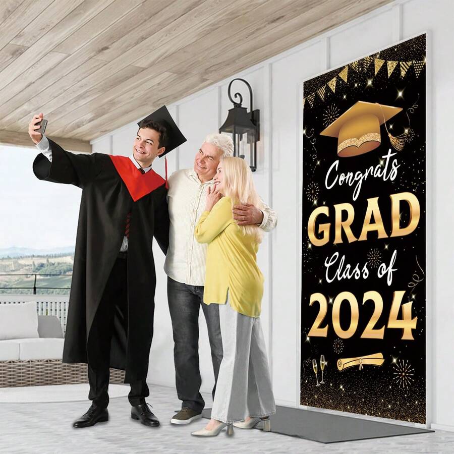 2024 Graduation Themed Vertical Flag - 1pc Congrats Grad. Perfect For ...