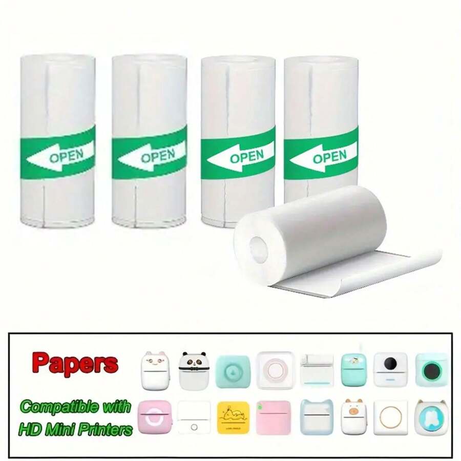 5 Rolls Mini Thermal Printer Paper Sticker, Compatible With Mini ...