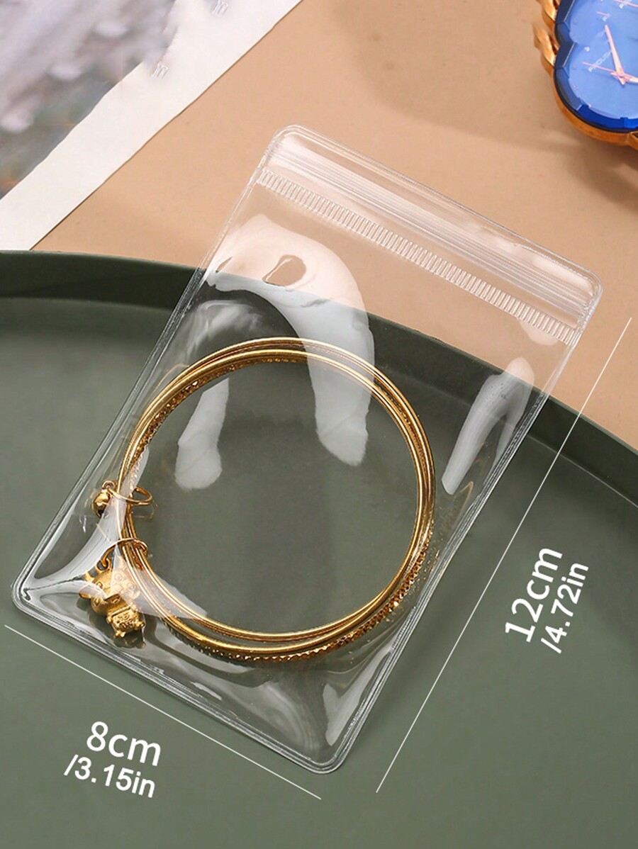 100pcs Pvc Transparent Resealable Jewelry Bags With Ziplock,Anti ...
