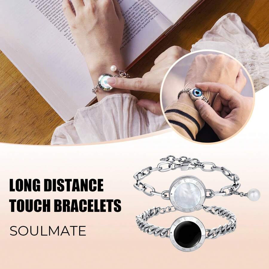 TOTWOO SoulMate Long Distance Touch Bracelet For Couples, Vibration ...