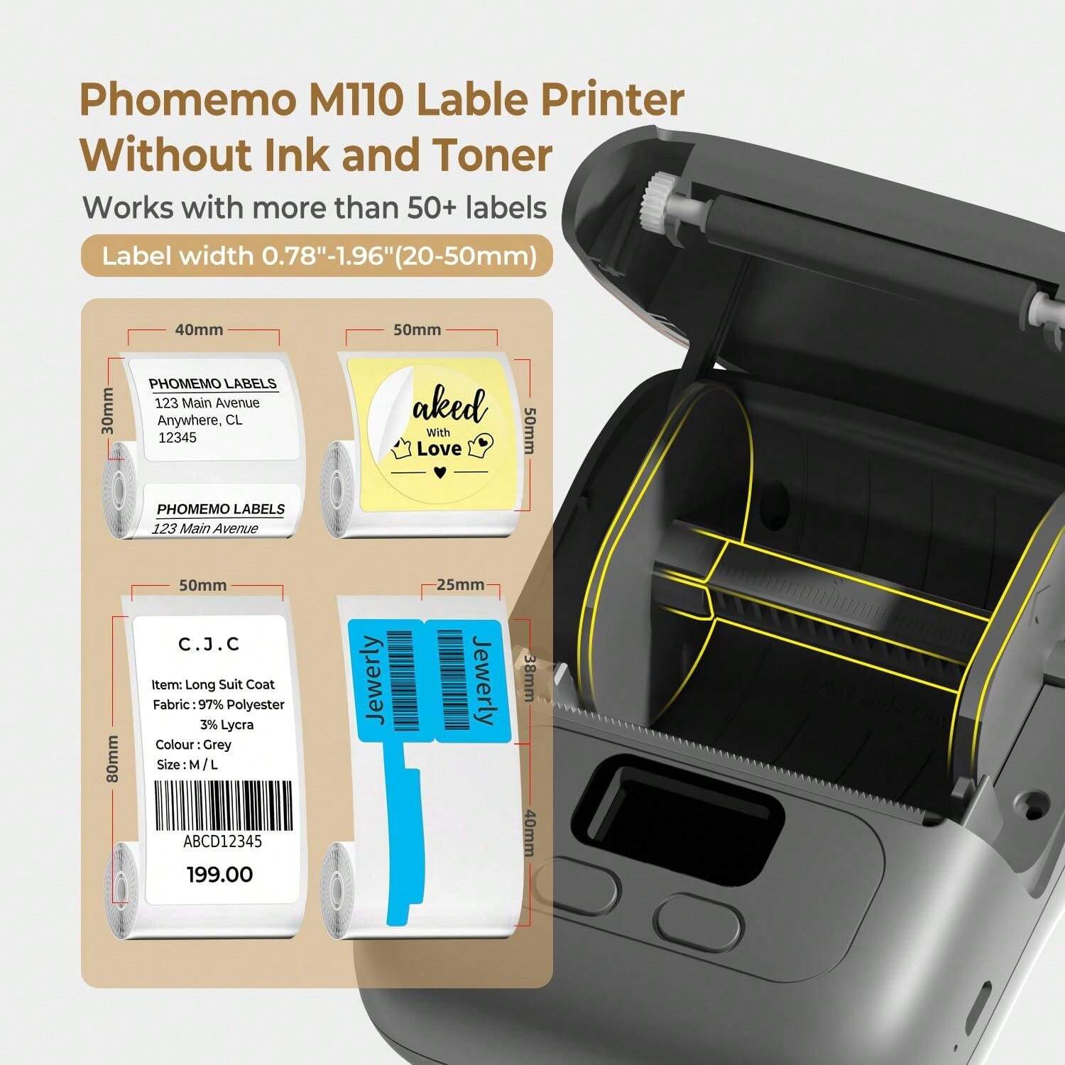 Phomemo M110 Label Makers - Imprimante d'étiquettes d'entreprise ...