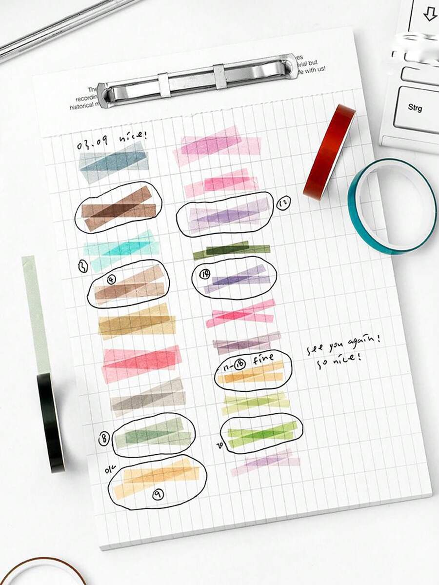 Life Scenes Series Pet Tape Set Basic Solid Color Girls' Diary Diy ...