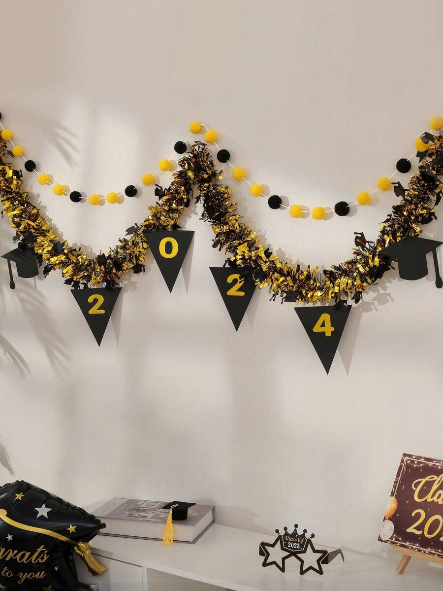 Graduation Season Classroom Decoration Set With Tassels, Pom Poms, And ...