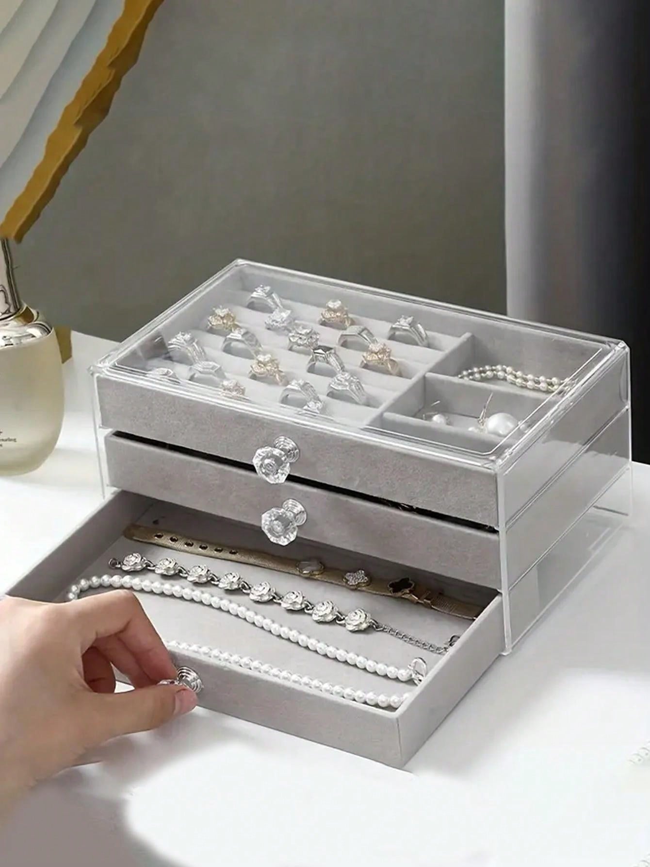 1pc Multi-Layer Jewelry Box With Drawers For Jewelry Arrangement And ...