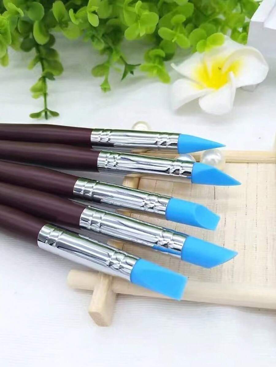 5pcs Clay Sculpture Tool Set, Including Polymer Clay & Silicone Brushes ...