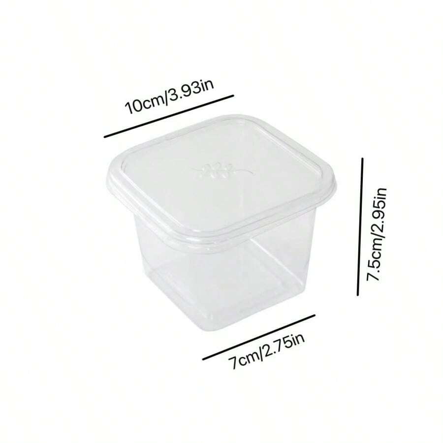 50pcs Square Tiramisu Boxes Mousse Soy Milk Cake Packaging Boxes Fruit Cups Dessert Baking ...