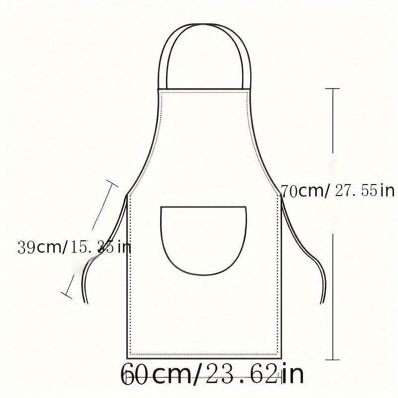 1pc, Kitchen Apron, Print Kitchen Apron With Pocket, Sleeveless ...