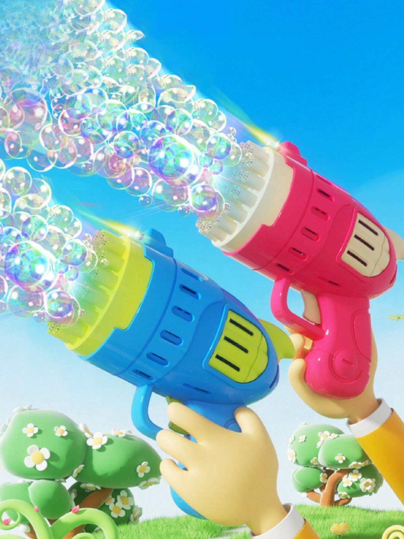 Handheld Cartoon Automatic Bubble Gun With Electric Light, Outdoor ...