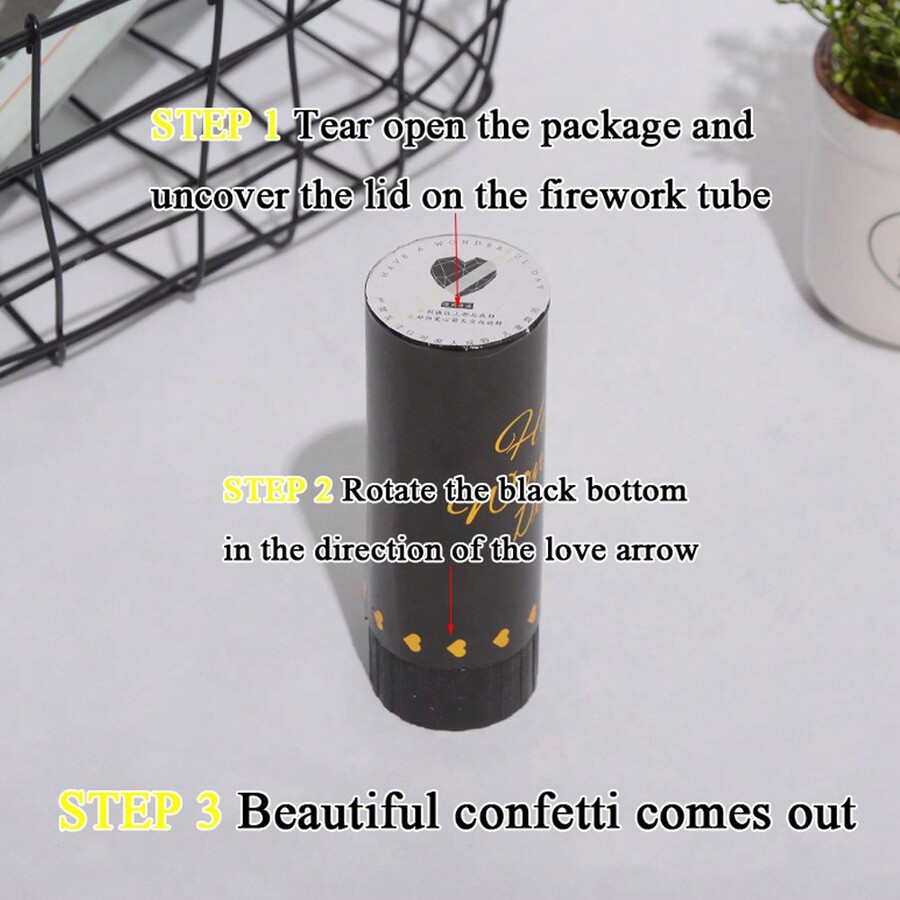Spring Confetti Hand-Held Twister Spray Black & Gold Small Confetti ...