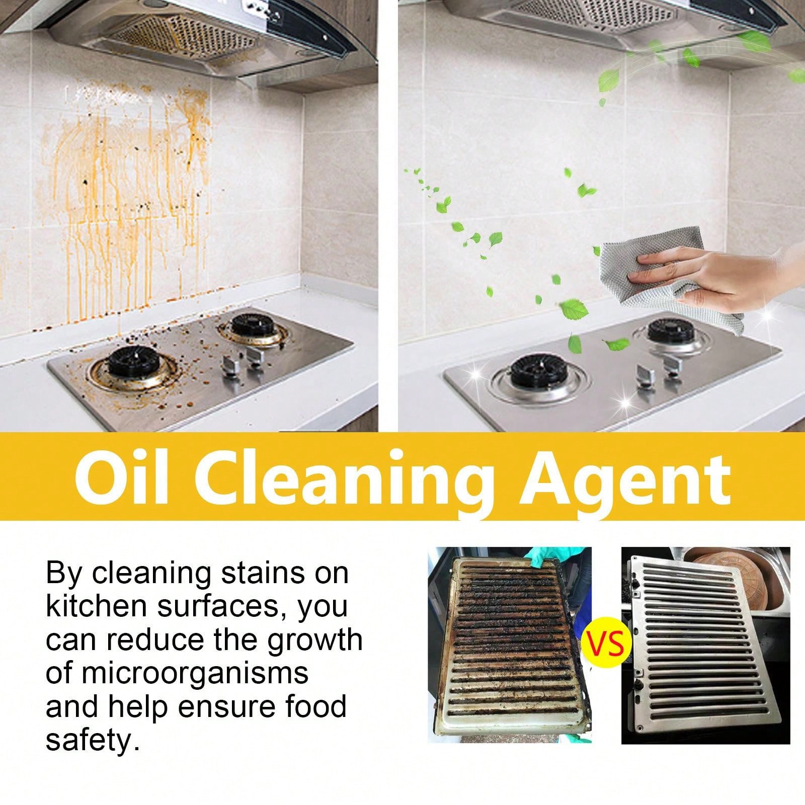 Kitchen Oil Stain Cleaner - Removes Heavy Grease & Oil Stains From ...