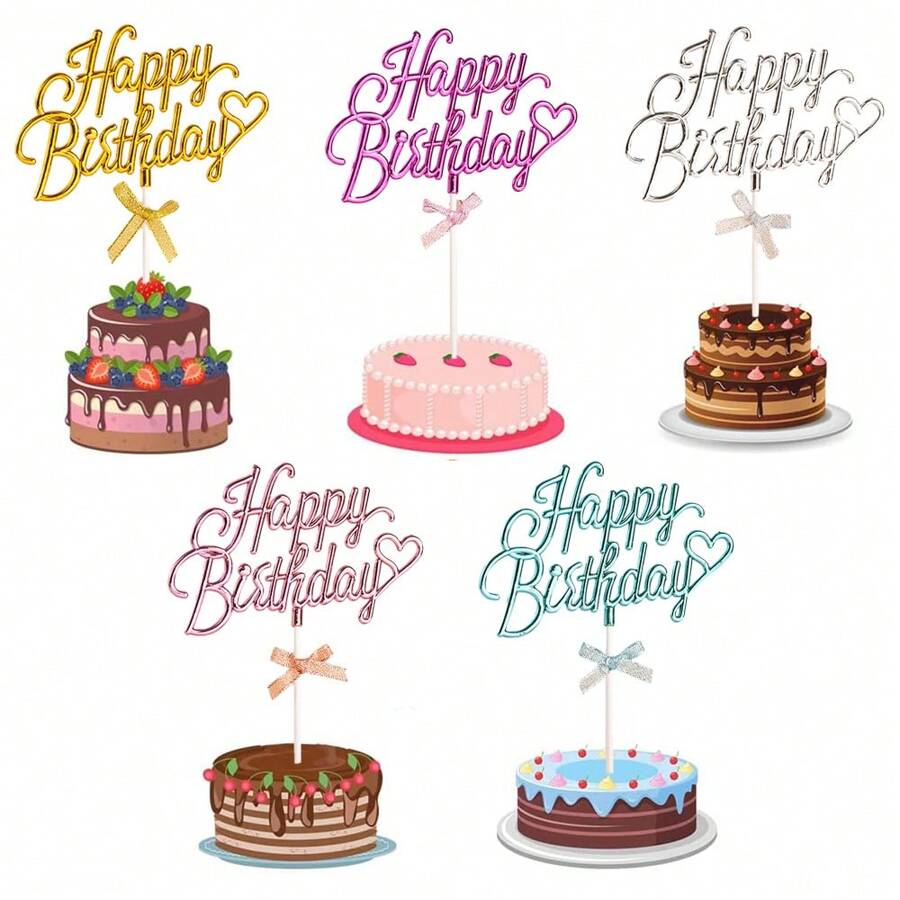 1pc Happy Birthday Cake Toppers Birthday Cake Topper Picks Happy ...