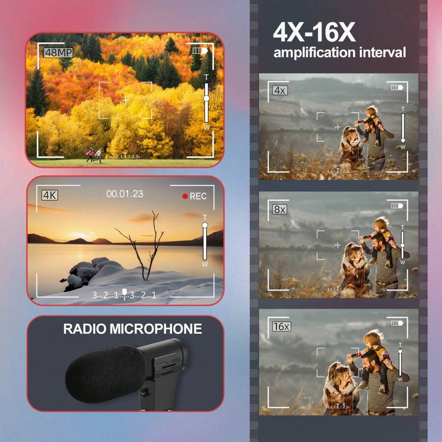 NBD NBD 4K Digital Cameras For Photography, 48MP Vlogging Camera With Microphone, WiFi And ...