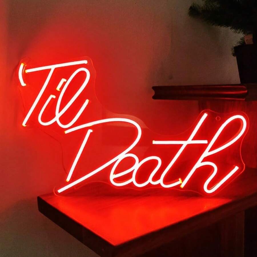 Til Death Neon Sign Led Neon Light Segni Per Matrimoni, Fidanzamenti ...