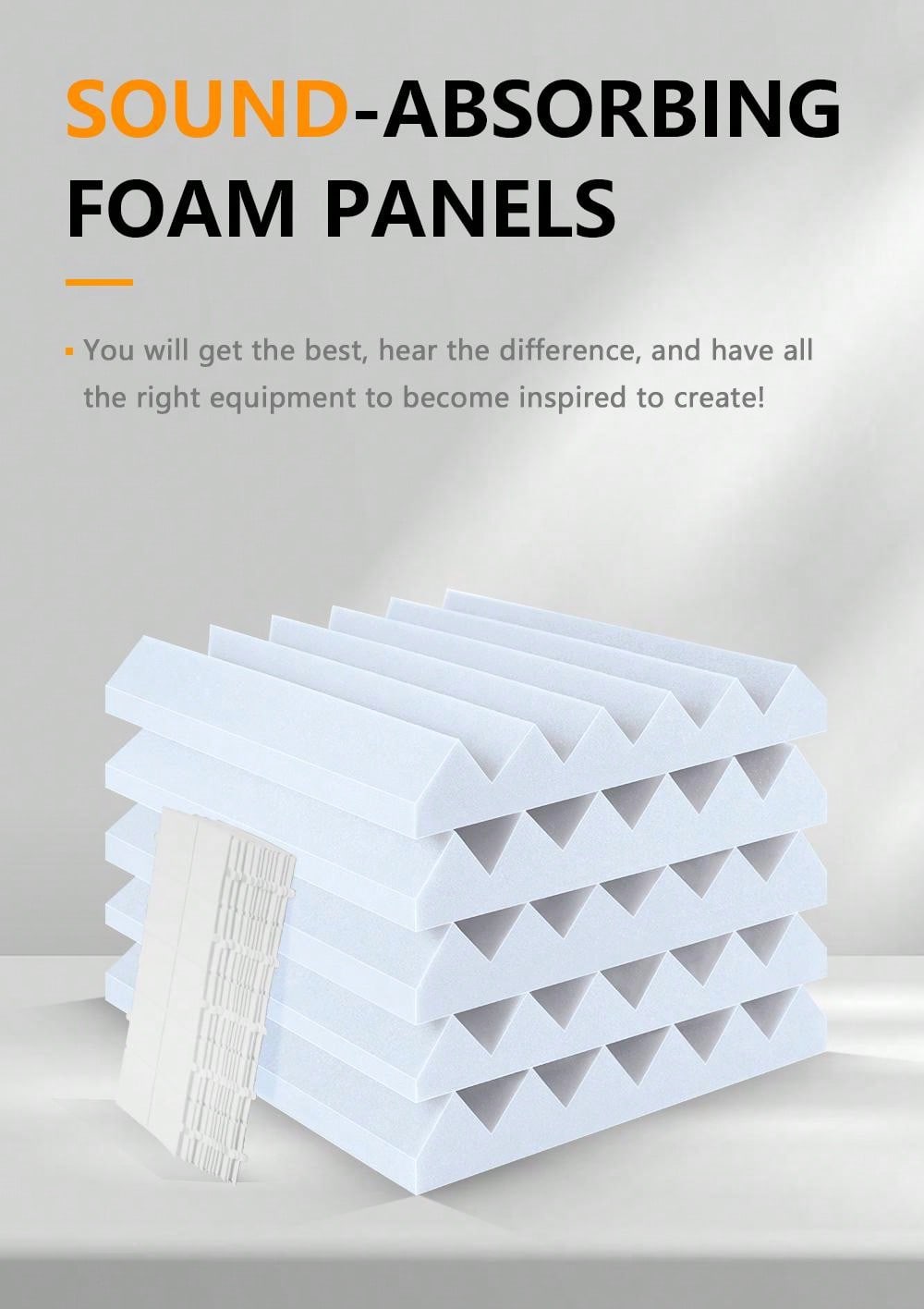 12 Pack-12x12x2 Inches Sound Absorbing Dampening Studio Foam ...