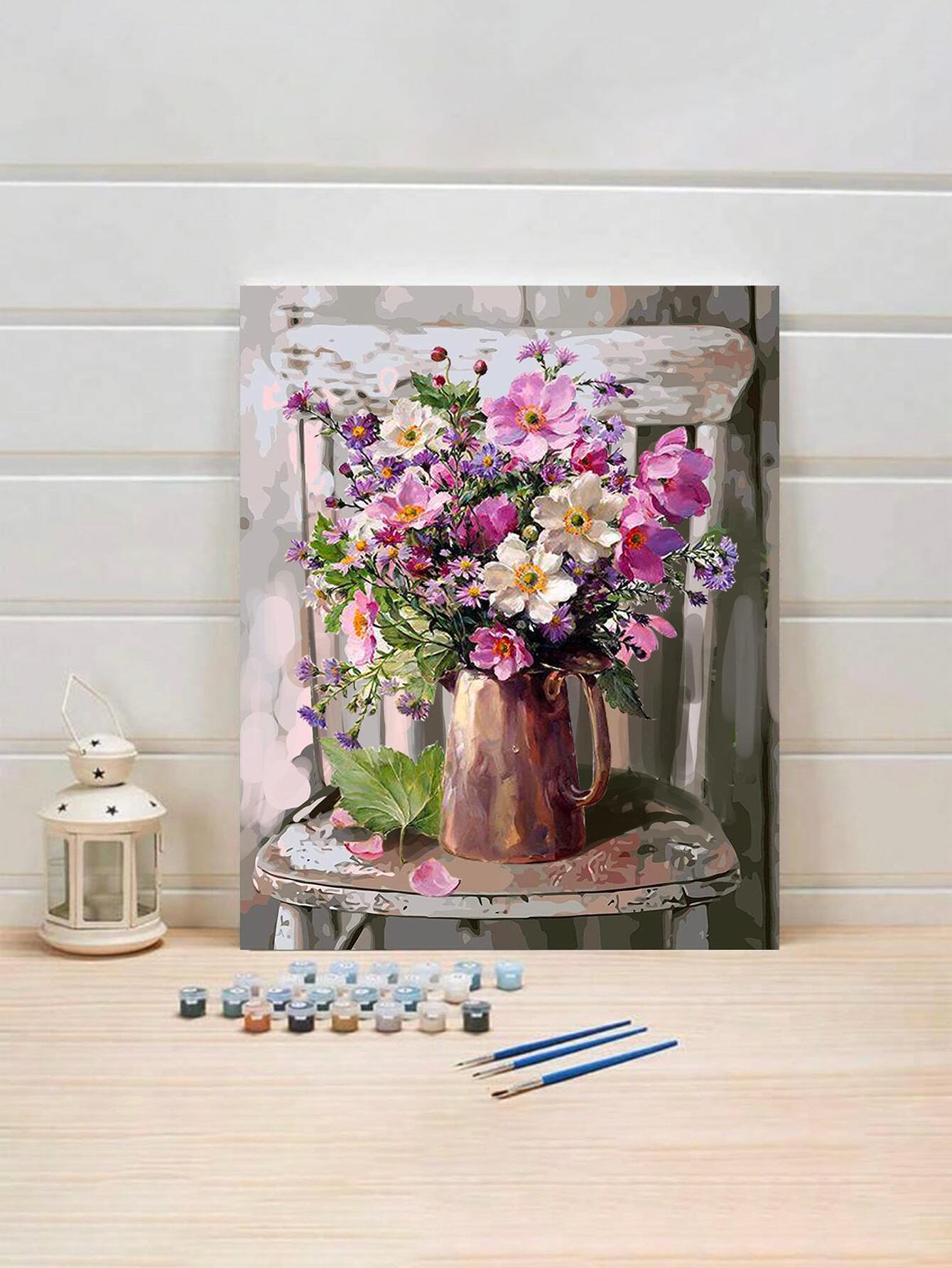 One Set Of Purple Flower Personality DIY Digital Oil Painting Kit, An ...