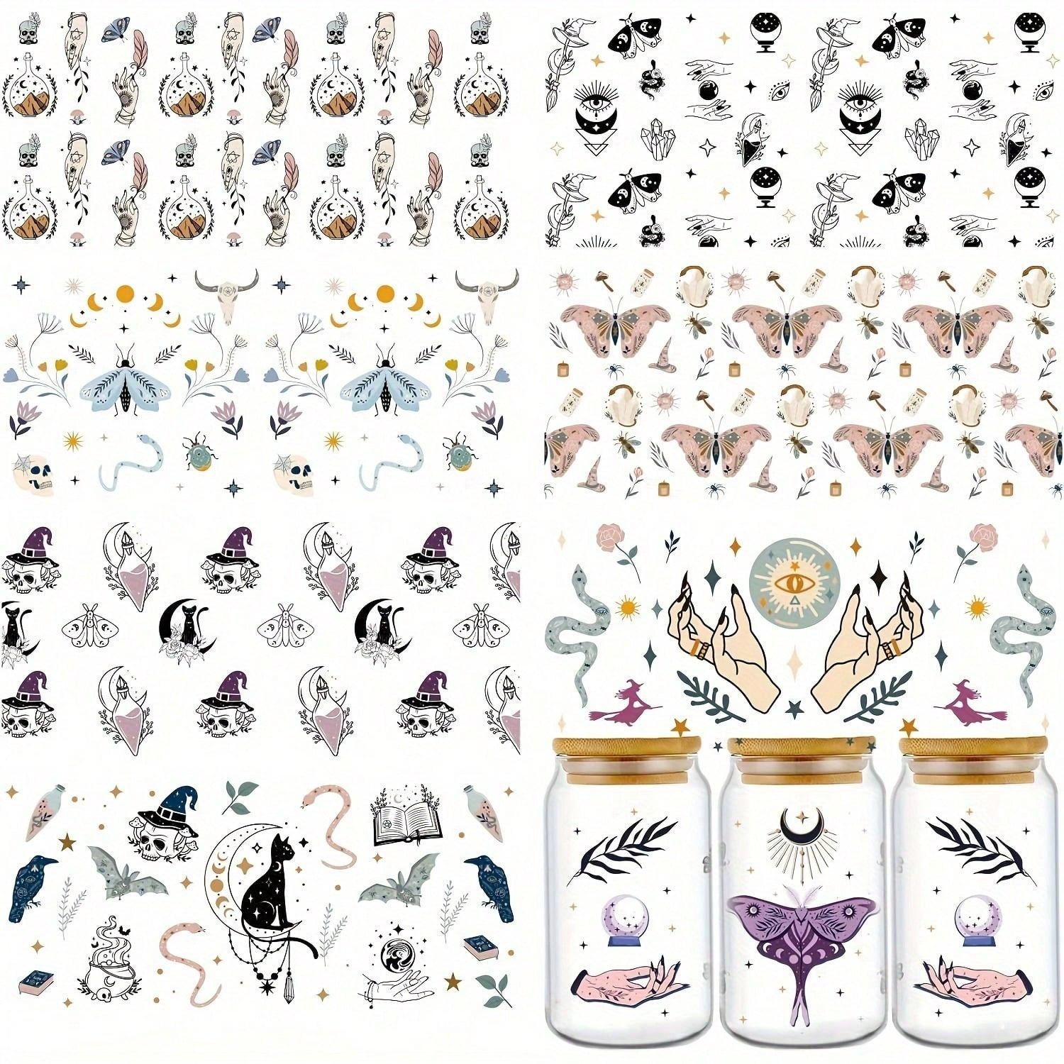 UV DTF Cup Wrap Transfer For Glass - 8 Sheets Under The Sea Animal UV ...