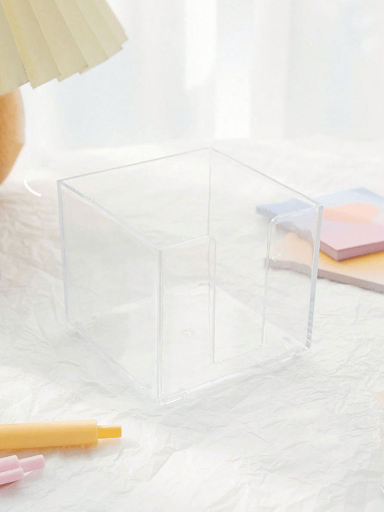 1pc Acrylic Memo Holder Storage Box With Slanted Lid, Suitable For ...