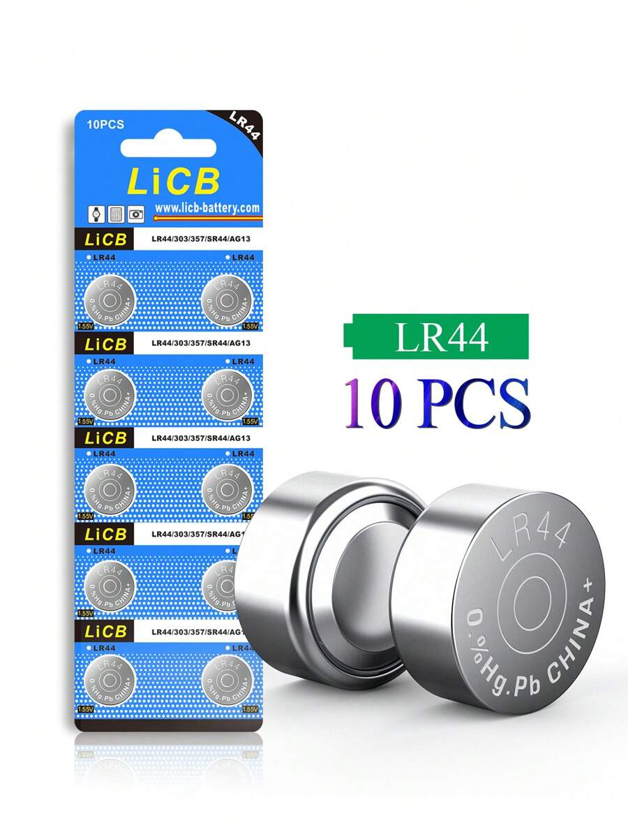 Licb 10 Paquets De Piles Boutons Lr44 Ag13 357 303 Sr44 1.5v Pour Montres Et Horloges | SHEIN