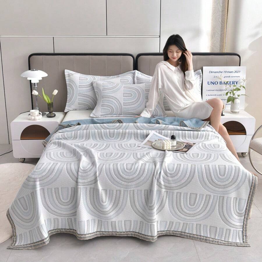 Colcha de verão única, tricotada com grama artificial e padronagem em ...