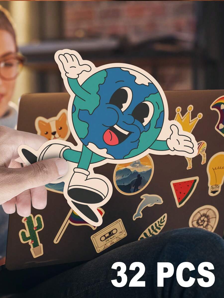 Set Of 32 Pieces Use 32 Unique, Reusable Travel Themed Stickers ...