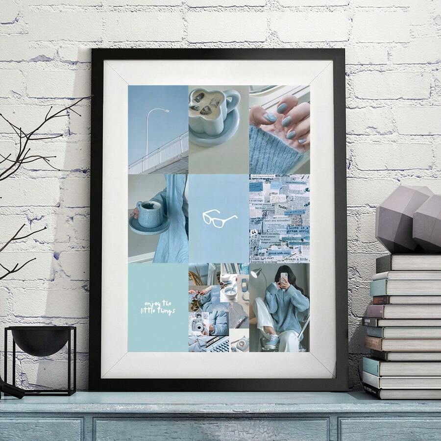 Wall Collage Kit Blue,50 PCS Room Decor Aesthetic Wall Decor, Cute Home ...