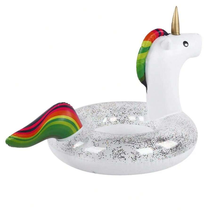 White Unicorn Inflatable Pool Giant Float Summer Swimming Pool Ring