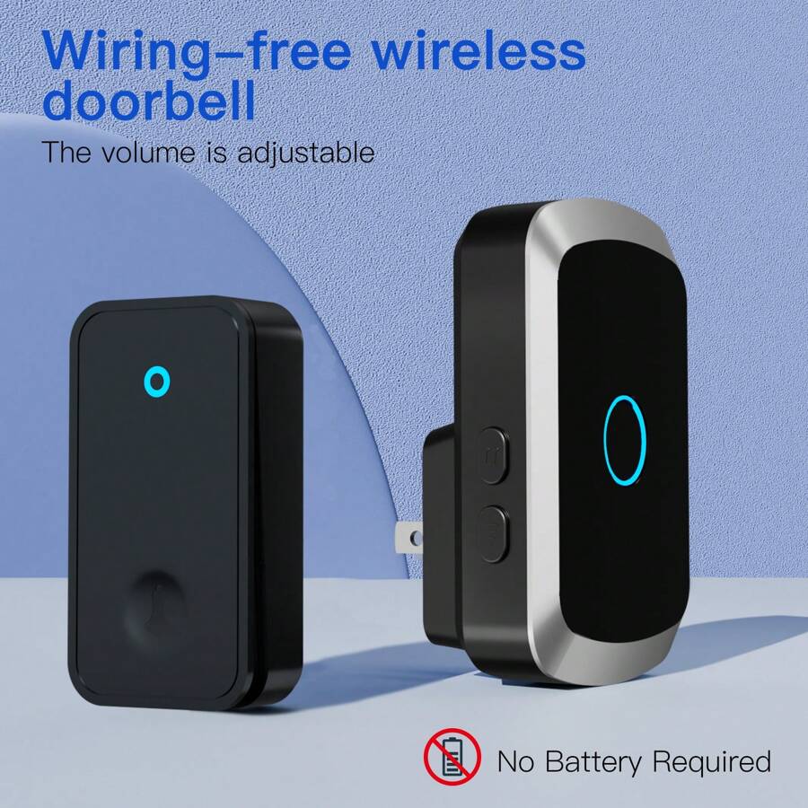 Wireless Doorbell No Battery Required Waterproof Self-Powered Door Bell ...
