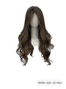 24 Inch Wig Women's New Part Eight Figure Bangs Big Wavy Hair Wig Set ...