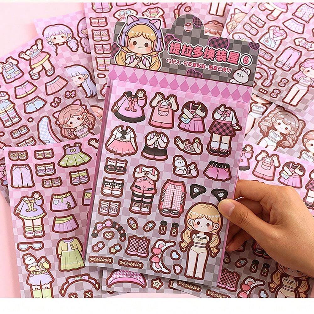 Conjunto de Adesivos de Roupas para Meninas Doces e Descoladas, Bonecas ...