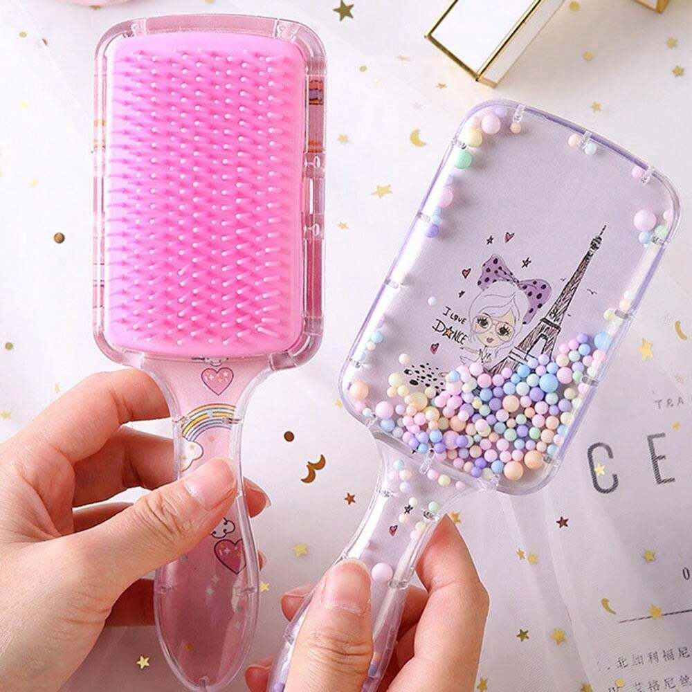 Transparent Cartoon Bubble Ball Massage Hair Comb, Girl's Lovely ...