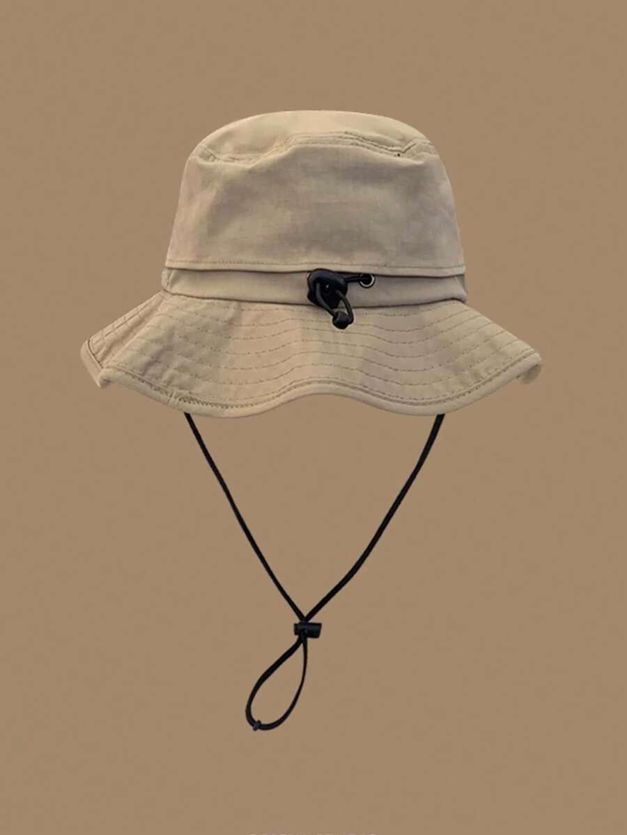 1pc Embroidered Letter Wide Brim Sun Hat, Bucket Hat, Outdoor Travel ...