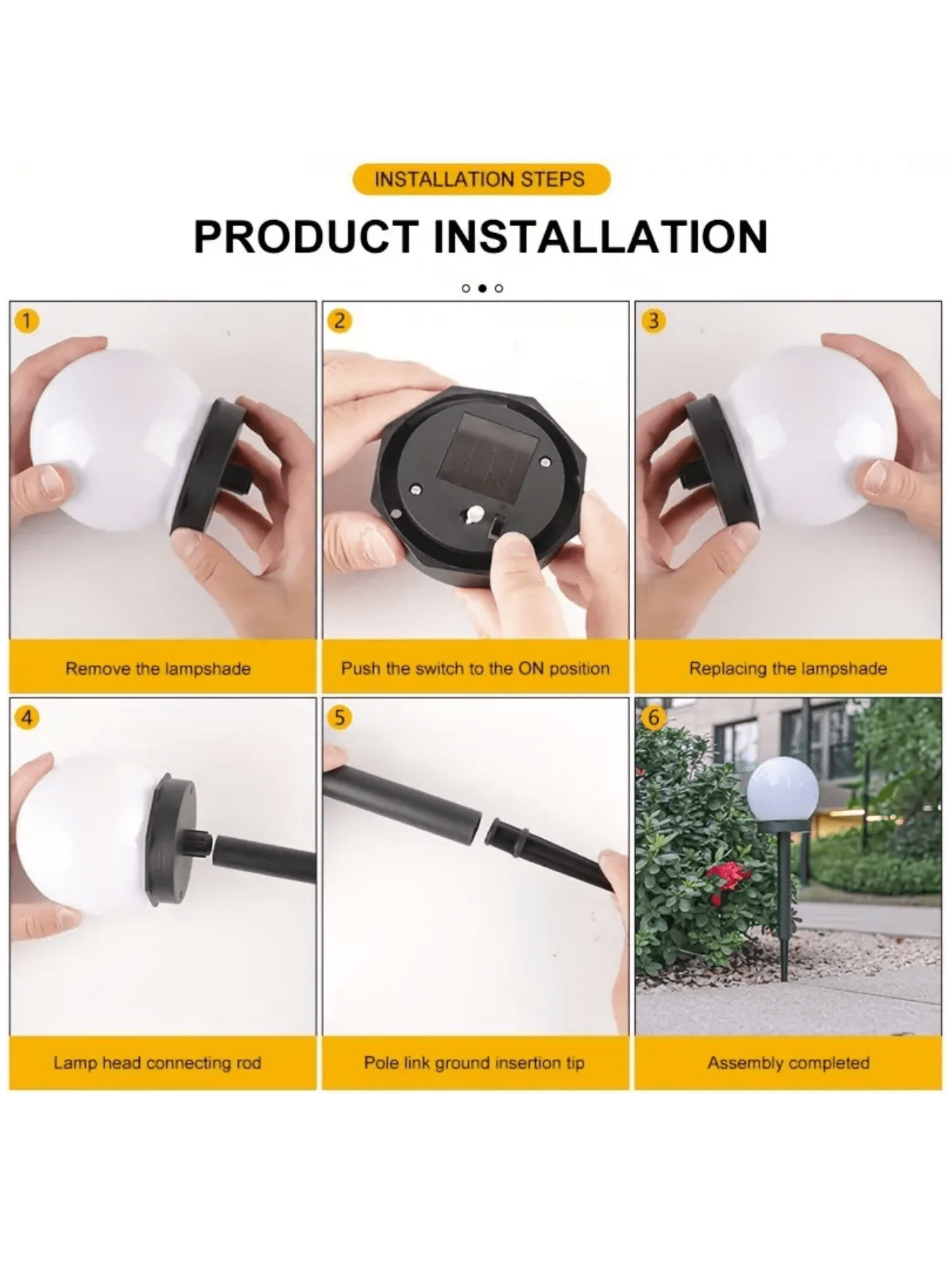 2pcs/Pack Solar Powered Lawn Light, Garden Led Light For Pathway Yard ...