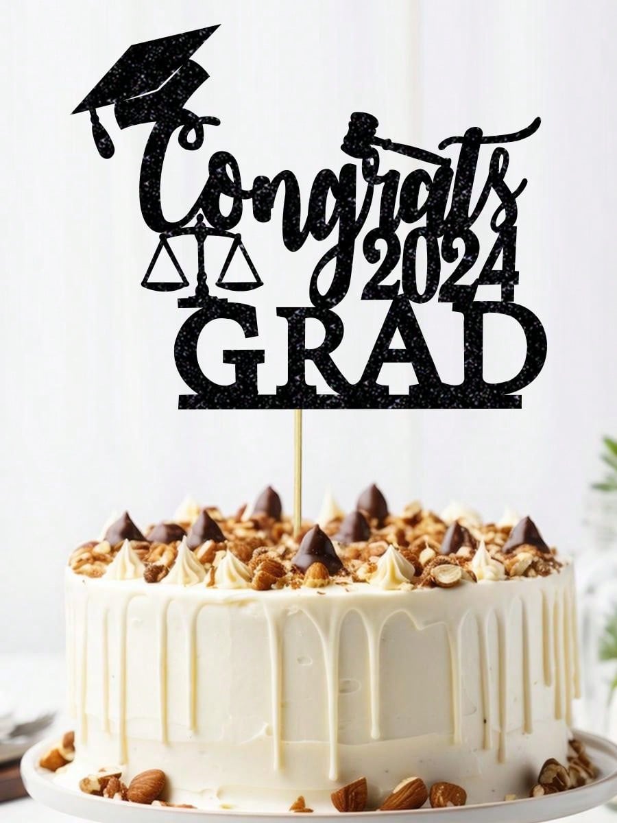 1pc Congrats Grad 2024 Libra Gavel Lawyer Judge Graduation Cake Topper ...