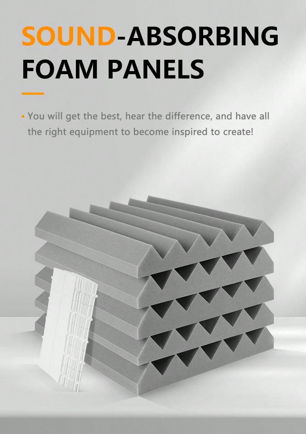 12 Pack-12x12x2 Inches Sound Absorbing Dampening Studio Foam ...