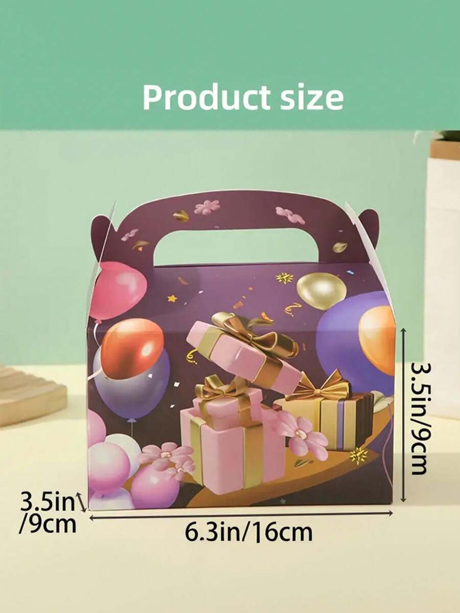 9 Pieces, (4-Color Mixed) Dessert Cake Packaging Box, Birthday Party ...