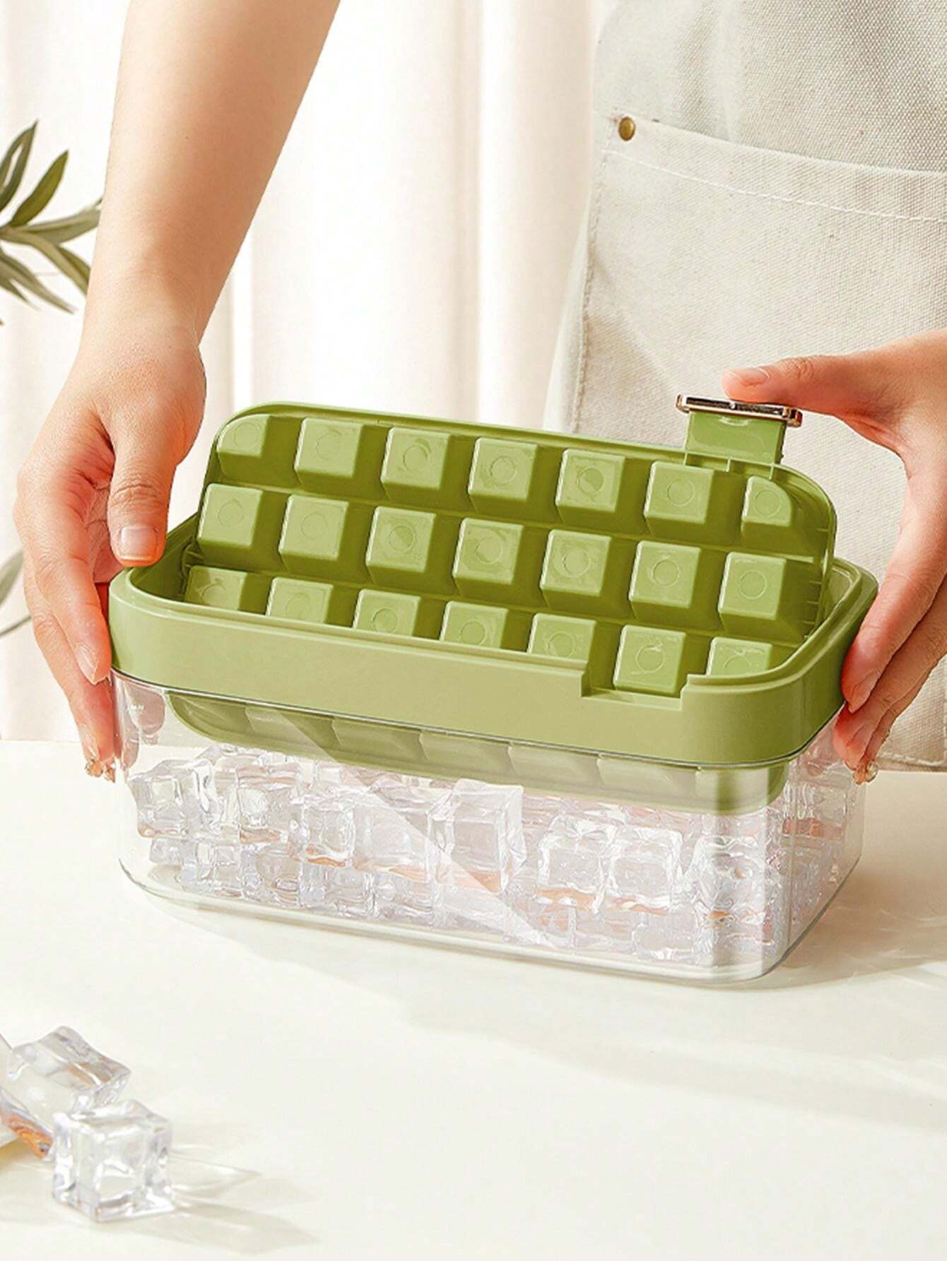 Ice Cube Maker With Lid & Storage Box, Press Type Frozen Food Freezing ...