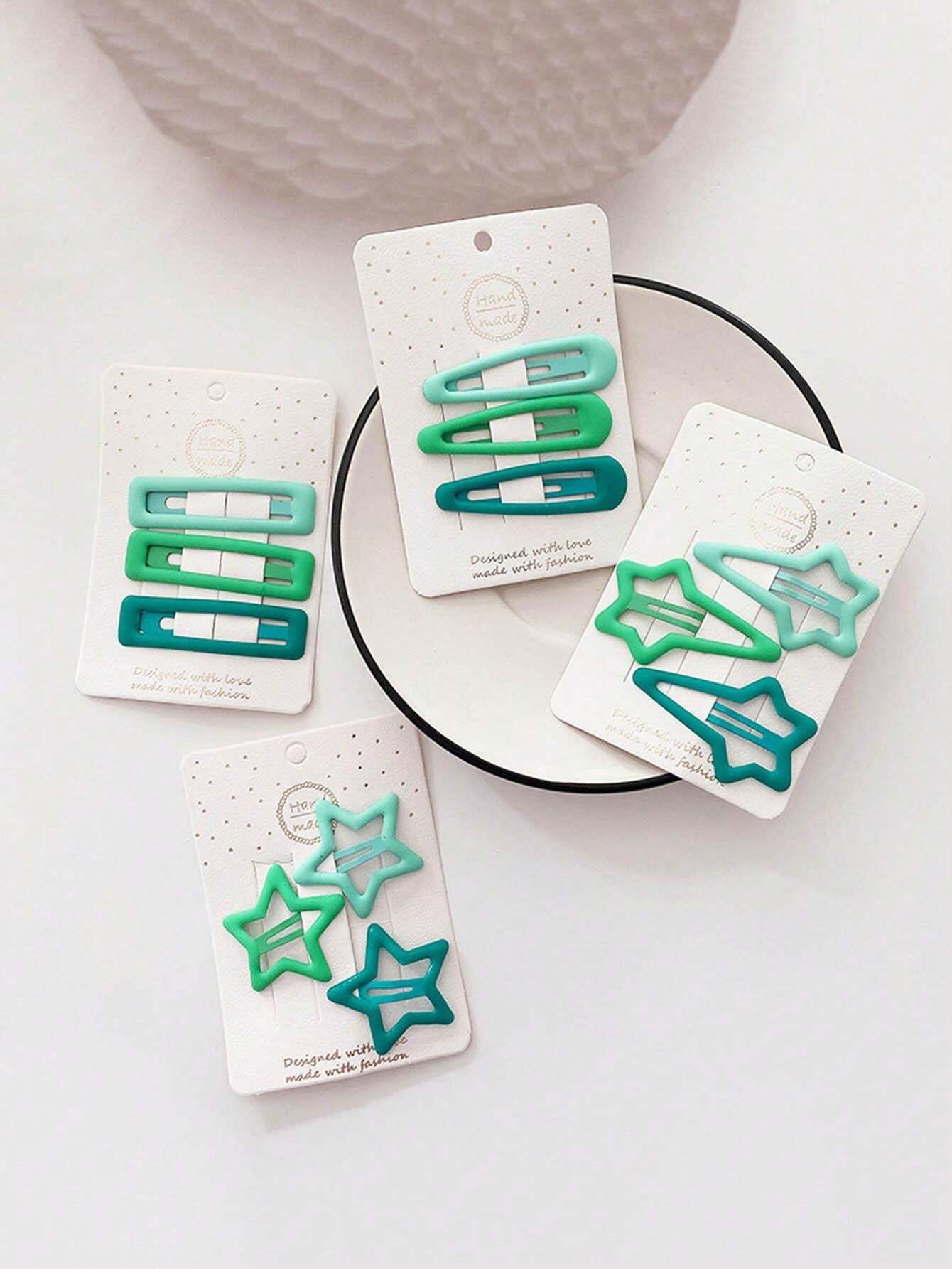 15 szt. Zielone spinki do włosów, żywe zielone spinki BB w kształcie ...